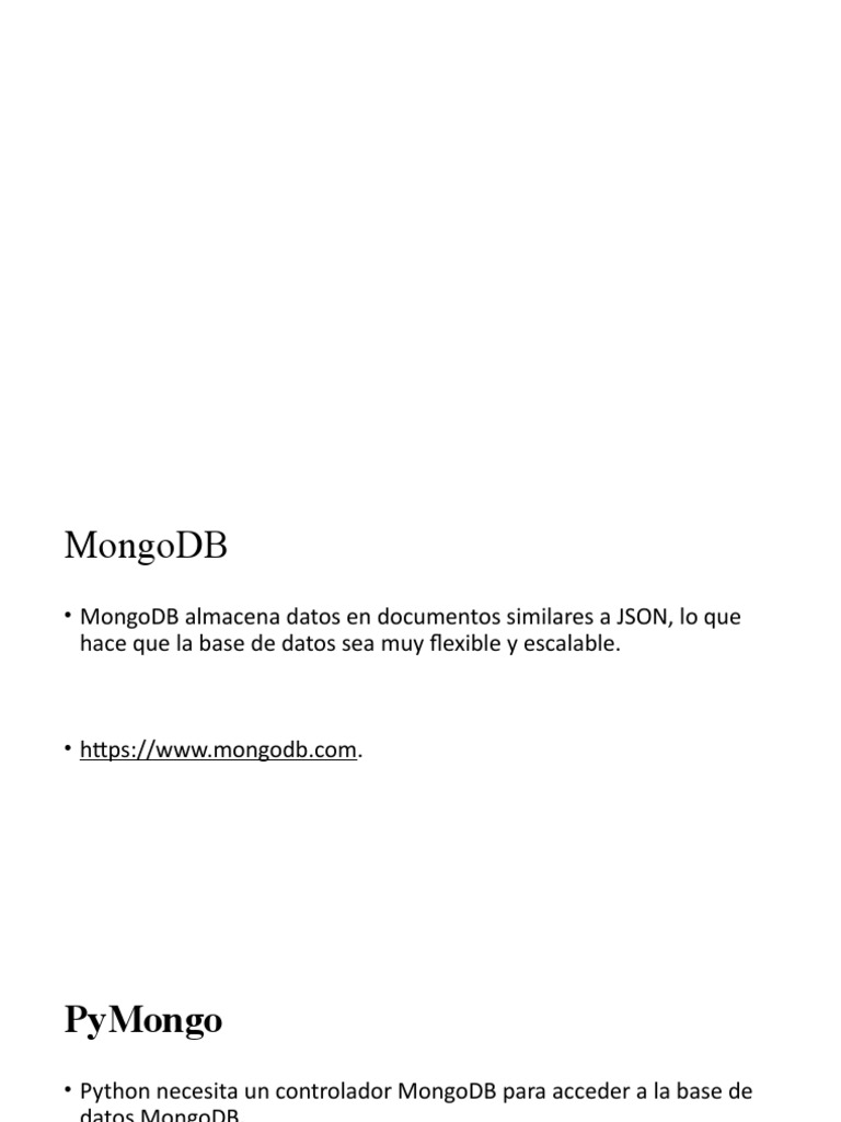 Pymomngo | PDF | Mongo Db | Bases de datos