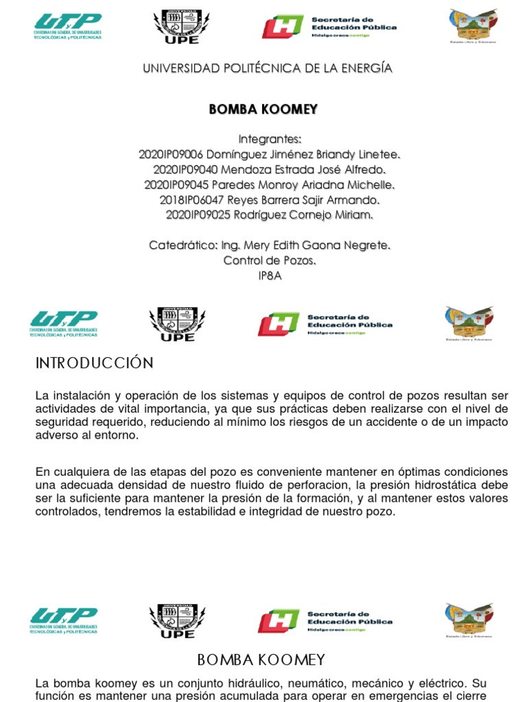 Bomba Koomey | PDF | Bomba | Presión