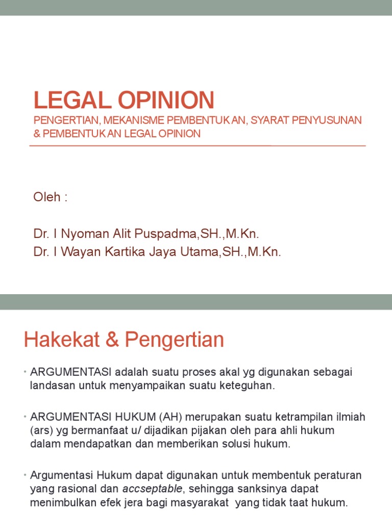 Legal Opinion Pengertian, Mekanisme Pembentuk An, Syarat Penyusunan ...