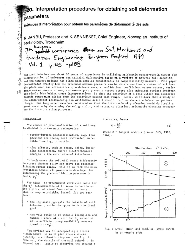 JANBU-Interpretation Procedure For Obtaining Soil Deformacion ...