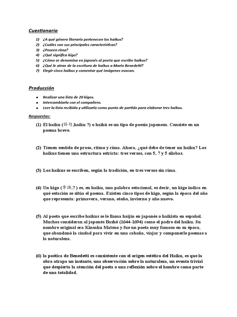 Haikus | PDF | Haiku | Poesía