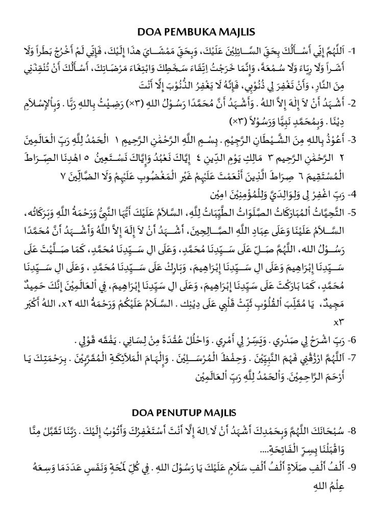 Doa Pembuka Dan Penutup Bilqolam-1 | PDF