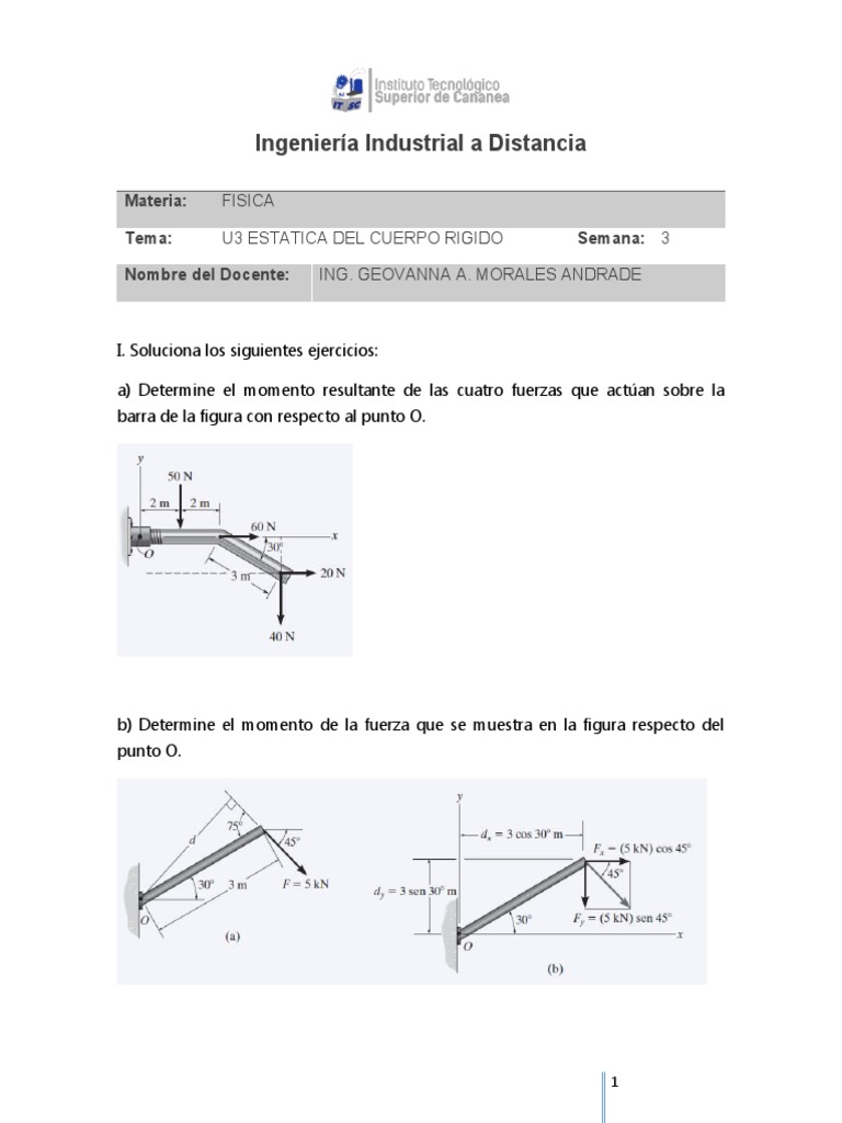 Ejercicios U3 Fisica | PDF