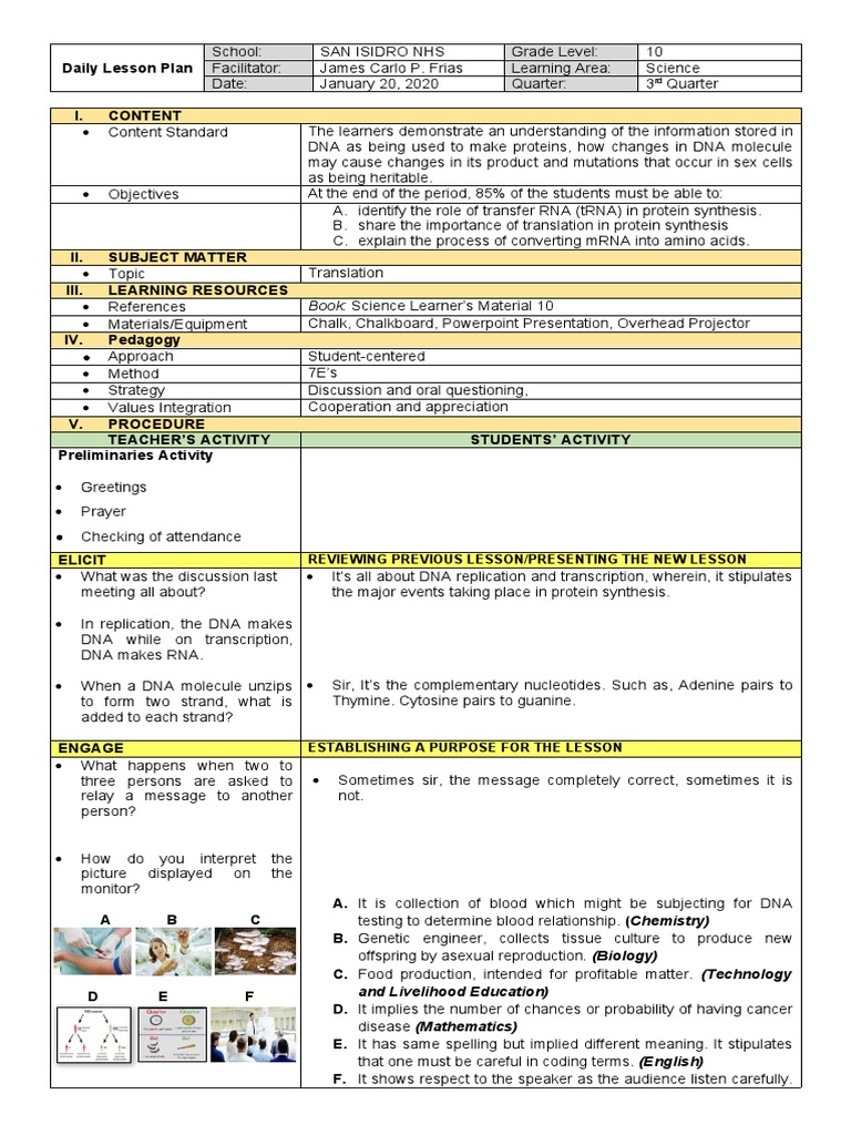 DLP - Translation | PDF | Translation (Biology) | Messenger Rna