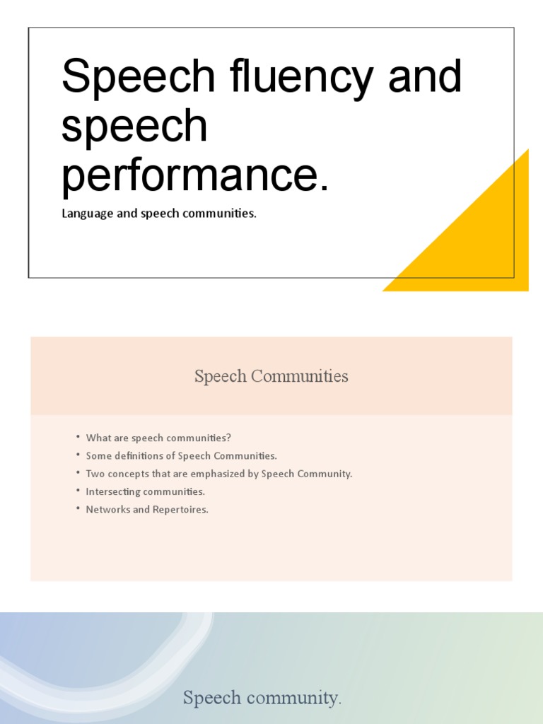 Speech Fluency and Speech Performance | PDF | Linguistics | Speech