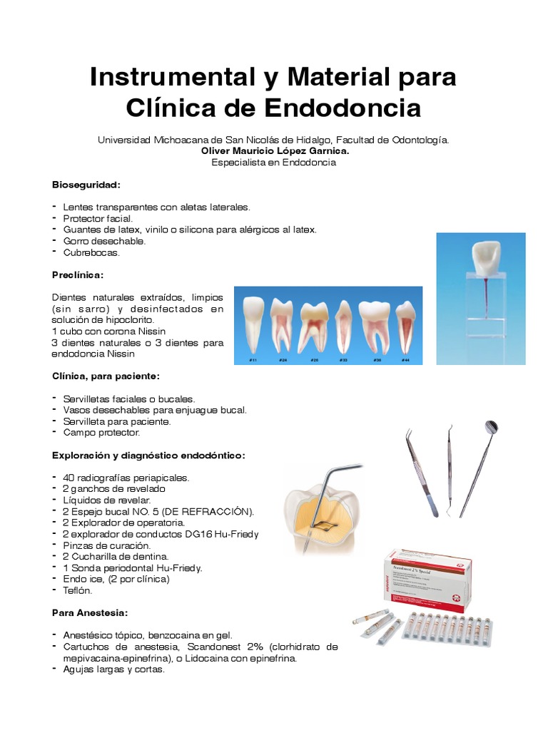 Instrumental Endodoncia | PDF