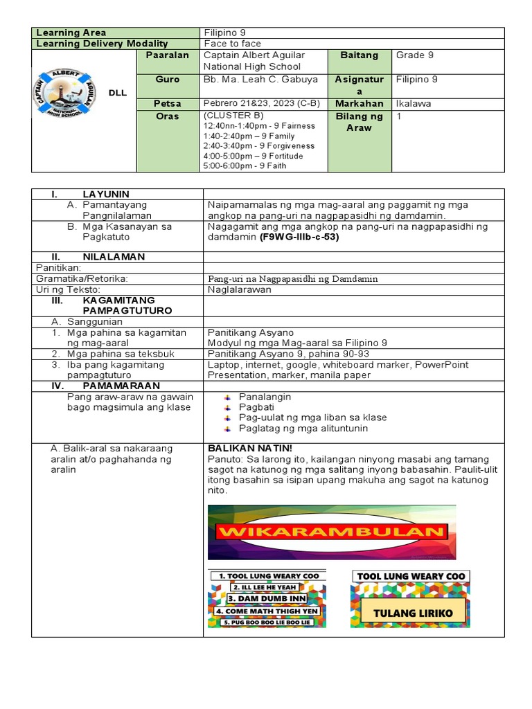 DLL-3Q-W2. Pang-Uri | PDF