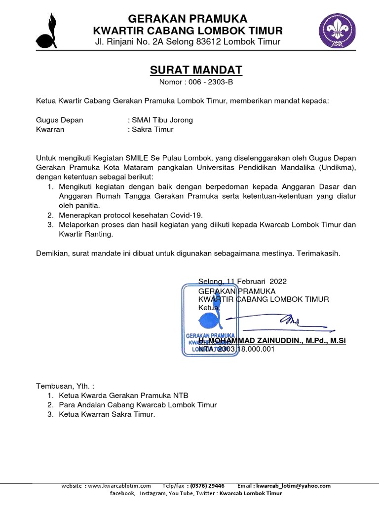 Contoh Surat Mandat | PDF