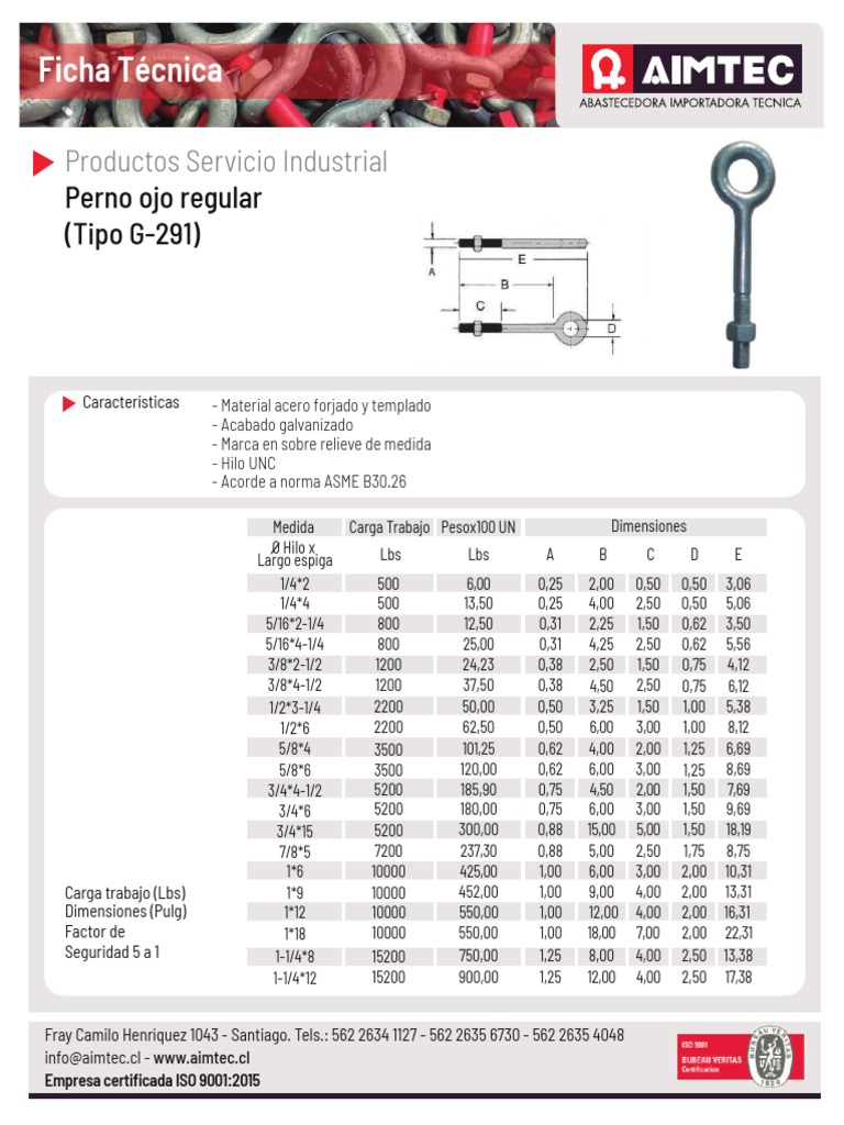 Perno Ojo Regular | PDF