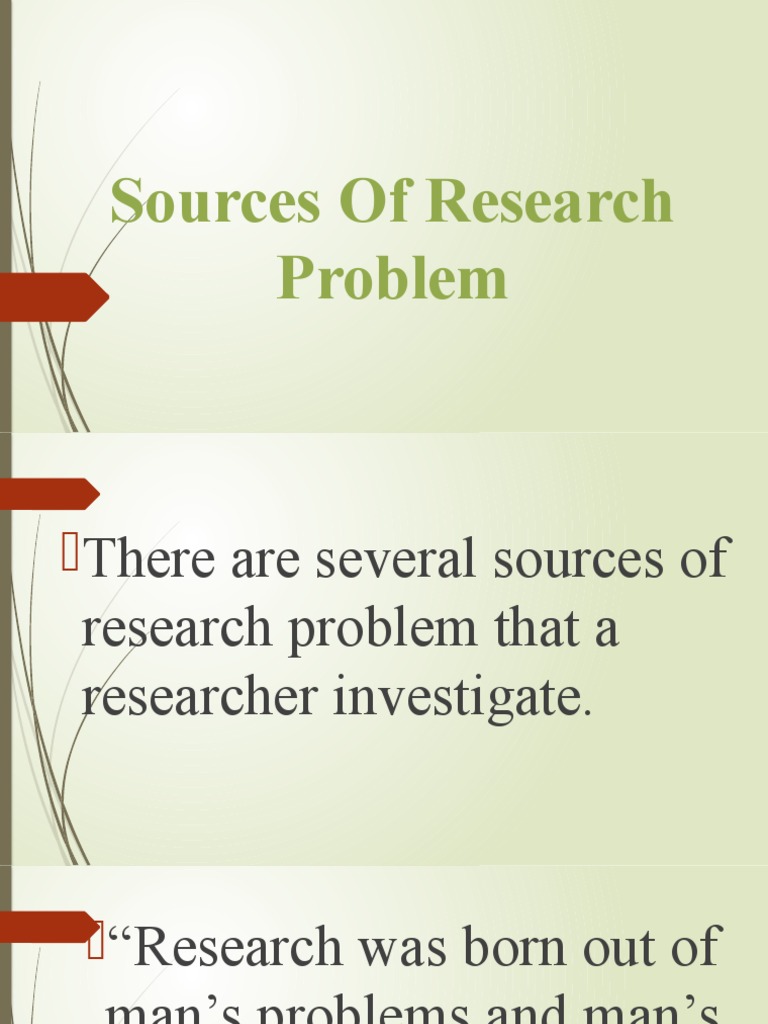 Sources of Research Problem | PDF