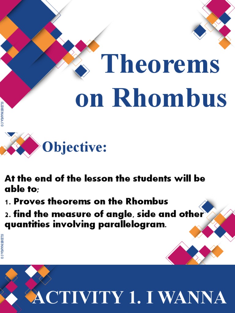 Theorems Rhombus | PDF | Perpendicular | Classical Geometry