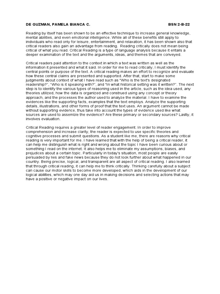 De Guzman CRWT 111 Act.1 | PDF | Communication | Behavior Modification