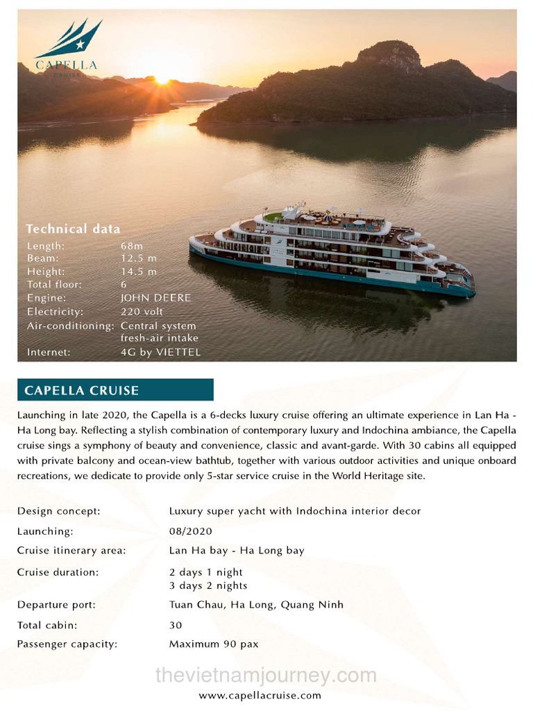 Capella Cruise - Factsheet - Halong Bay - Vietnam | PDF