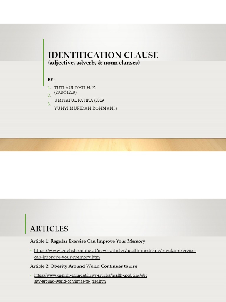 Identification Clause | PDF | Body Mass Index | Obesity