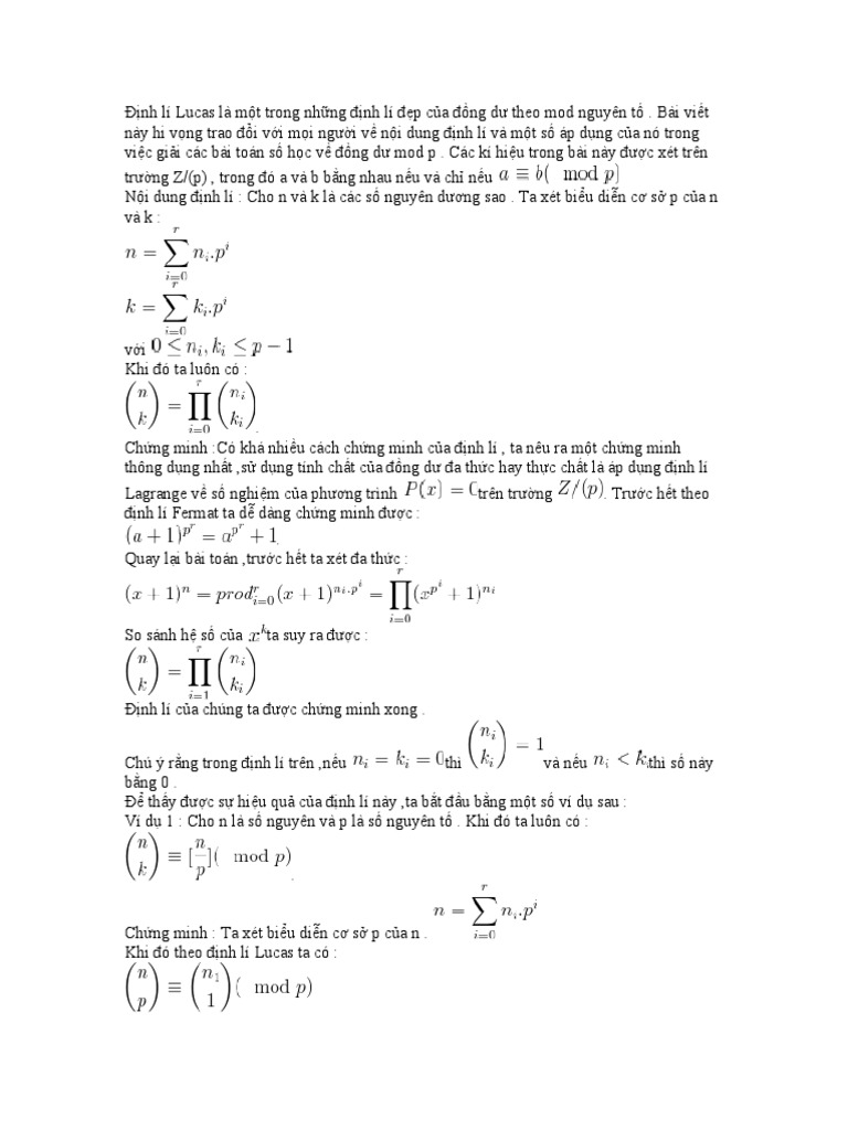 Định Lý Lucas | PDF
