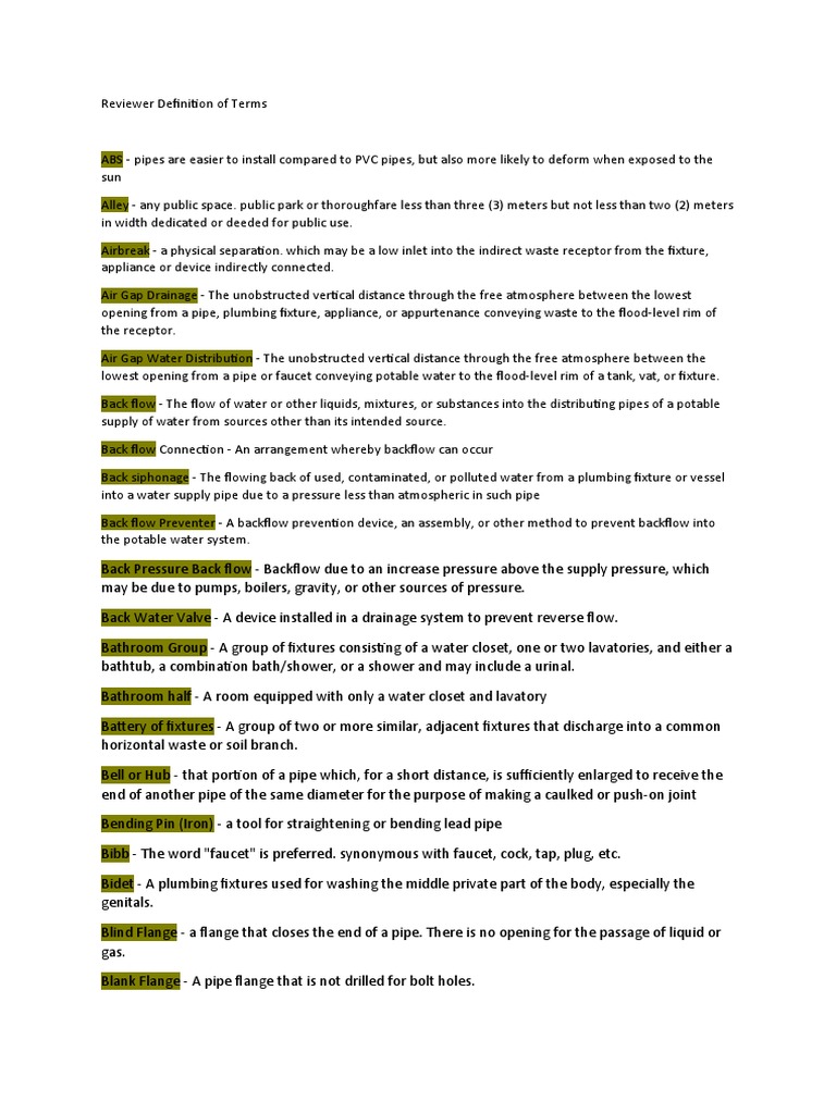 Reviewer Definition of Terms | PDF