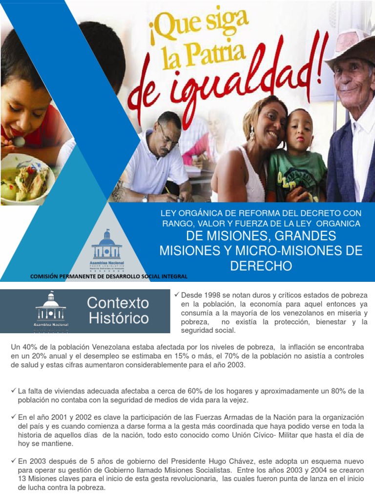 Ley de Misiones Sociales en Venezuela | PDF | Venezuela | Pobreza