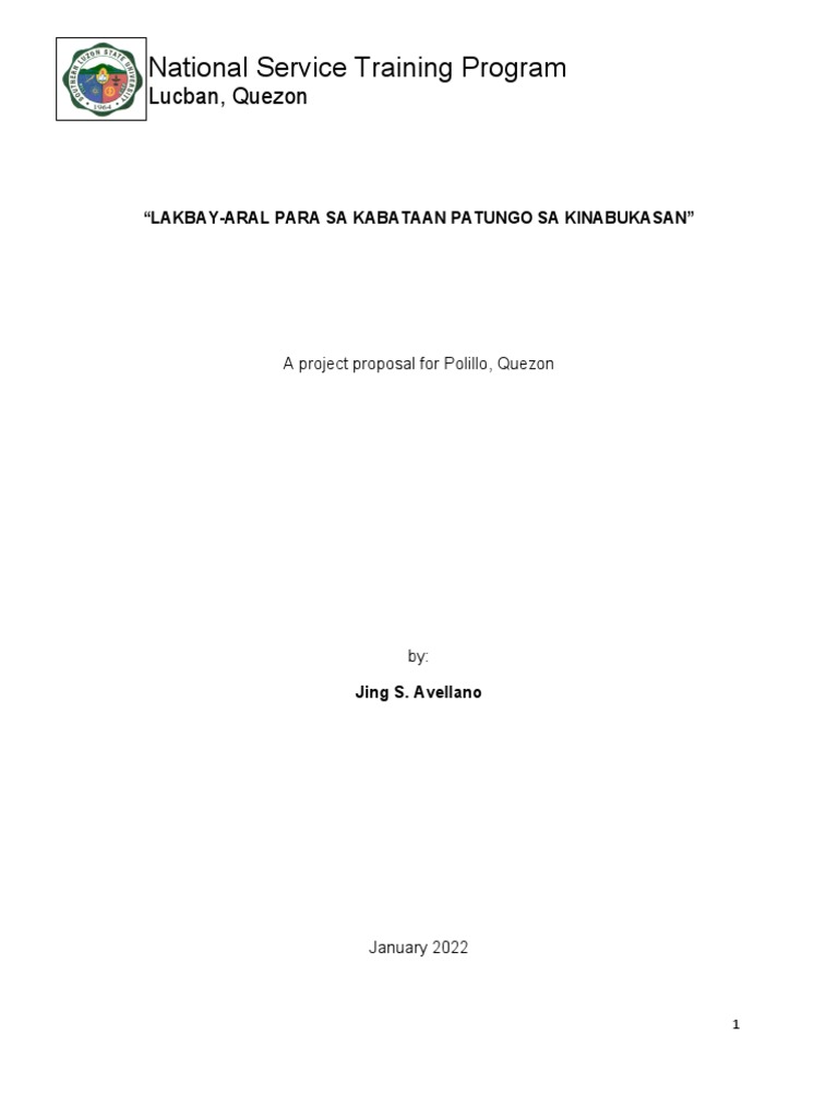 CWTS (NSTP) Project Proposal | PDF