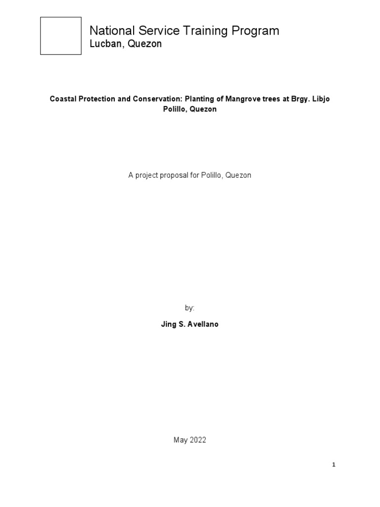 Nstp Final Project Proposal Pdf Mangrove Natural Environment 