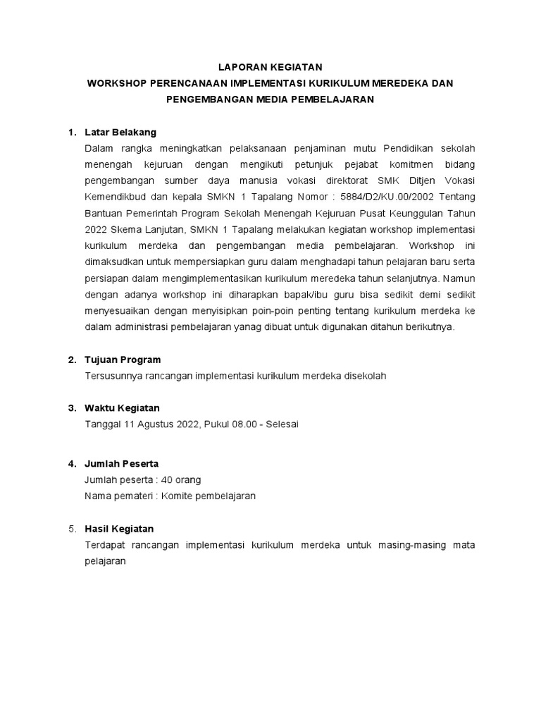 LAPORAN KEGIATAN PK Lanjutan | PDF