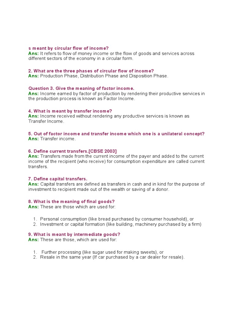 Economics Exam Prep Guide | PDF | Gross Domestic Product | Value Added