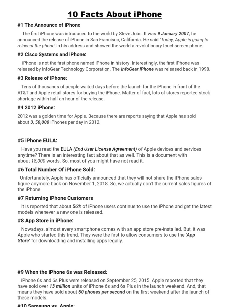 10 Facts About Iphone | PDF