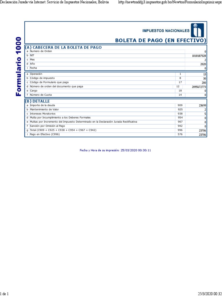 Form Boleta 1000 Form 200 | PDF | Dinero | Economias