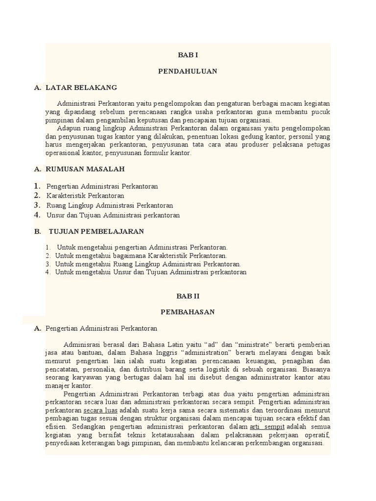 Tugas Administrasi Perkantoran | PDF