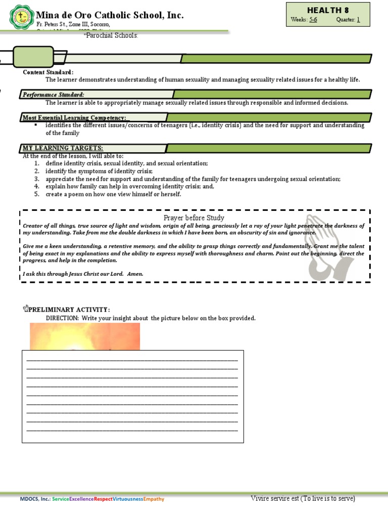 Sample Learning Module | PDF | Adolescence | Identity (Social Science)