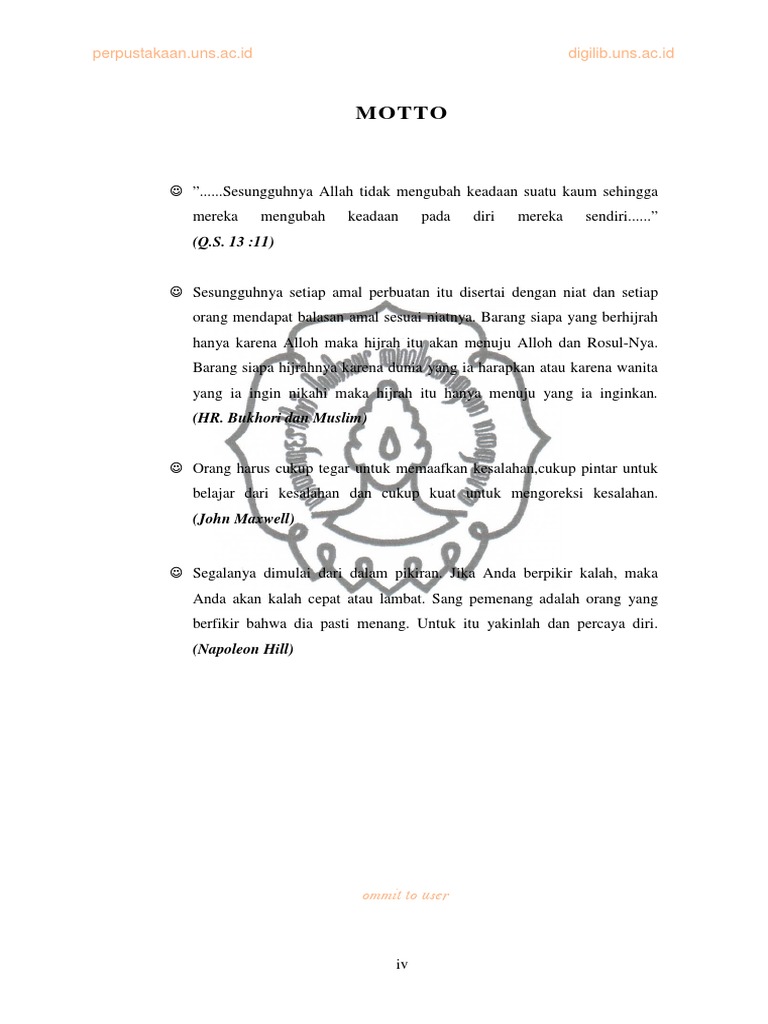 Motto: Perpustakaan - Uns.ac - Id Digilib - Uns.ac - Id | PDF