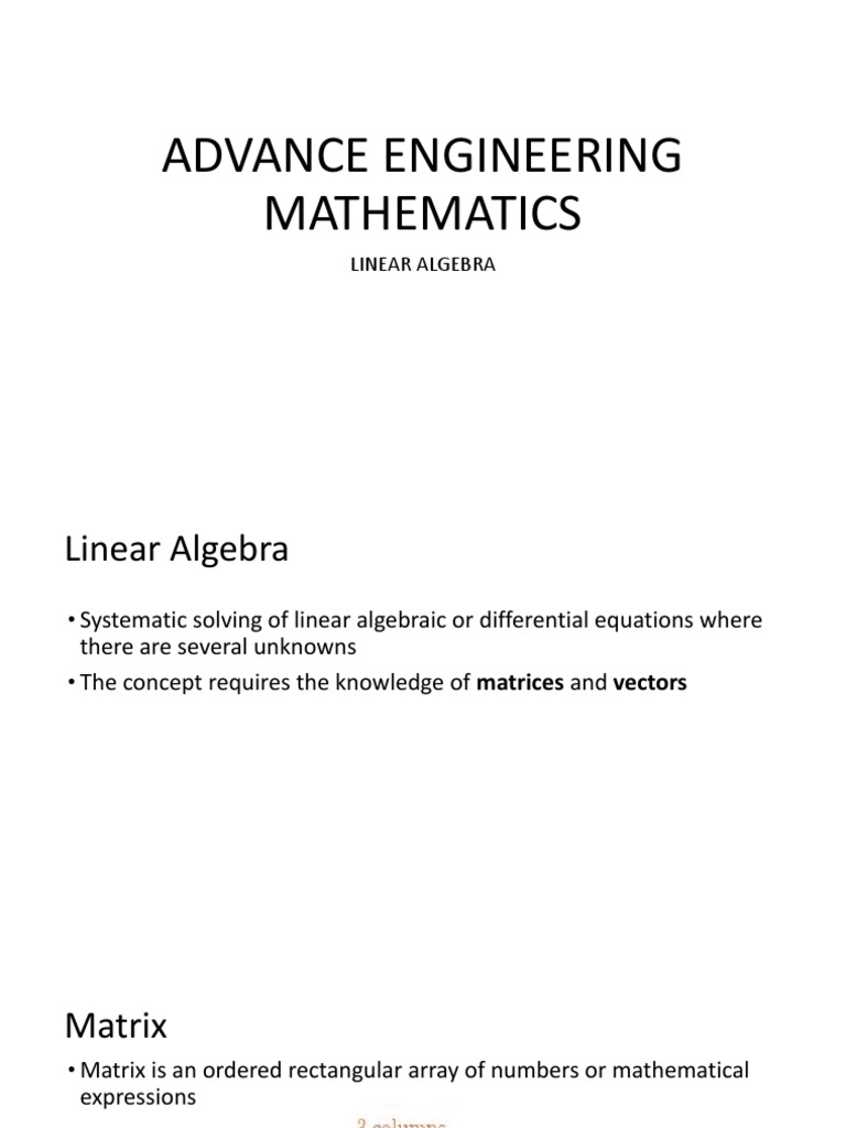 2) Linear Algebra | PDF