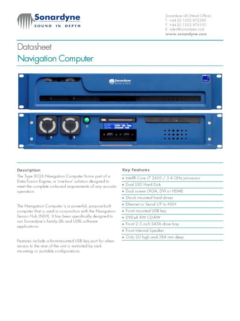 Sonardyne Ranger 8026 Navigation Computer | PDF | Usb | Hdmi
