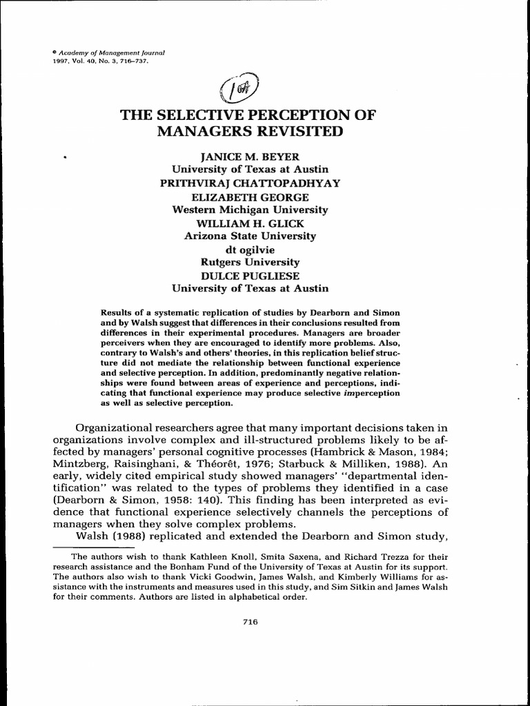 Selective Perception | Download Free PDF | Hypothesis | Perception