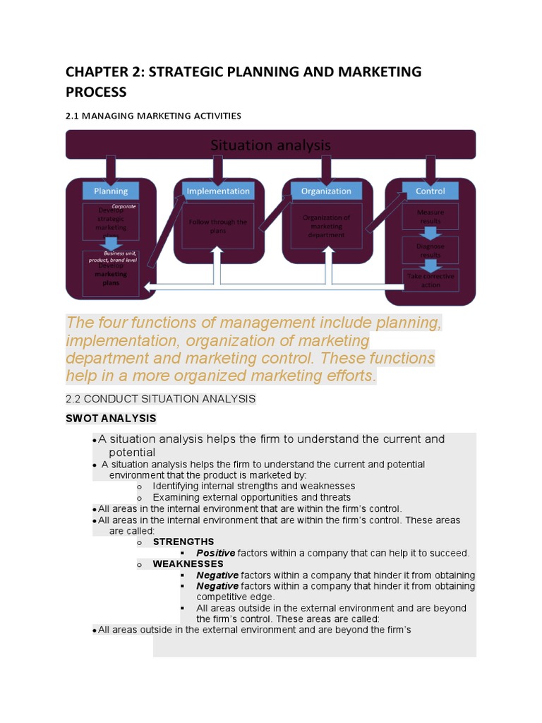 Chapter 2 Strategic Planning and Marketing Process | PDF | Marketing ...