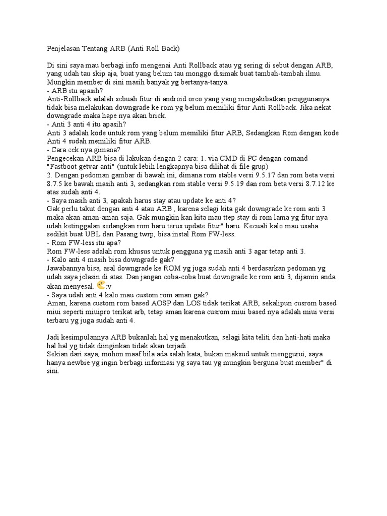 Penjelasan Tentang ARB | PDF