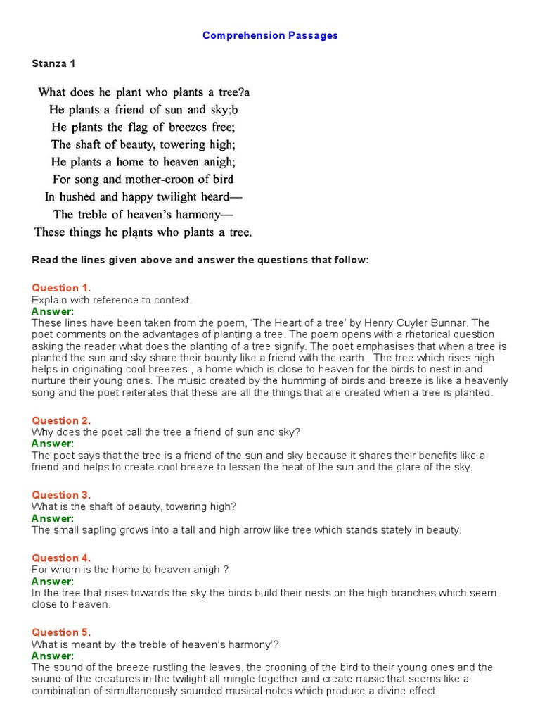 Heart of a Tree: Poem Analysis | PDF | Trees | Poetry