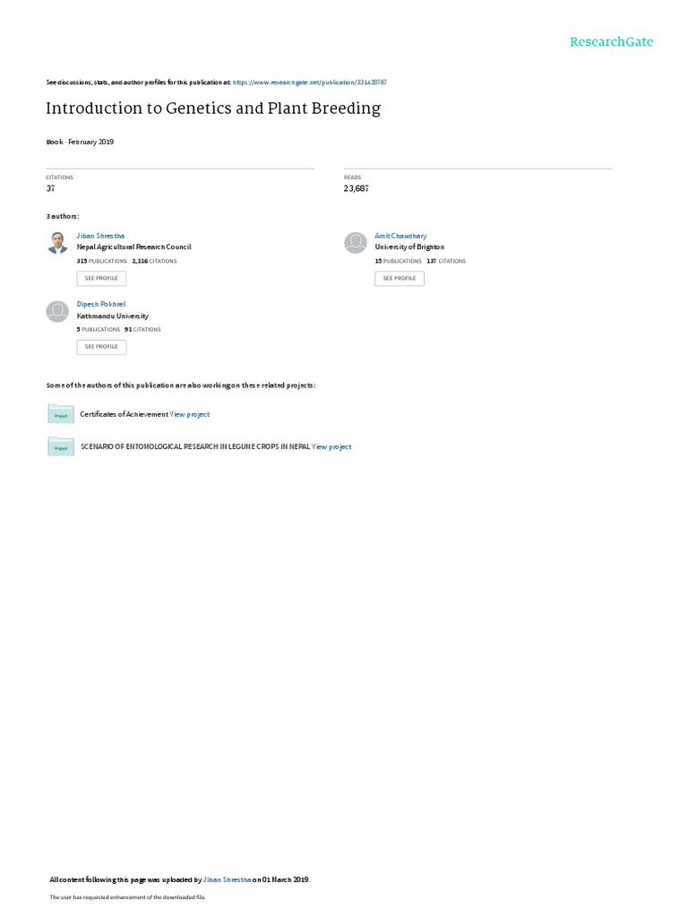 Plant Breeding Book Pdf Plant Breeding Hybrid Biology