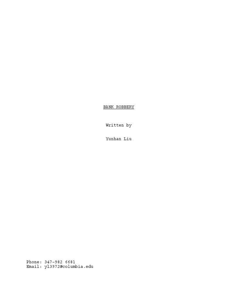 Bank Robbery Sketch | PDF