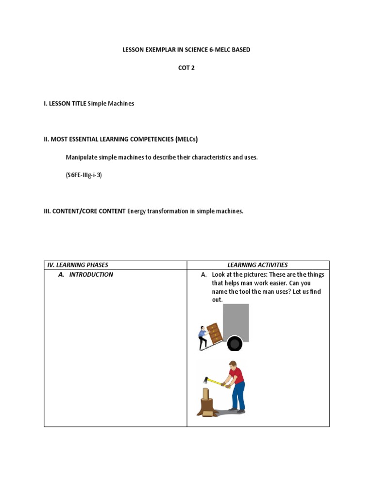Simple Machines Lesson | PDF | Machines | Tools