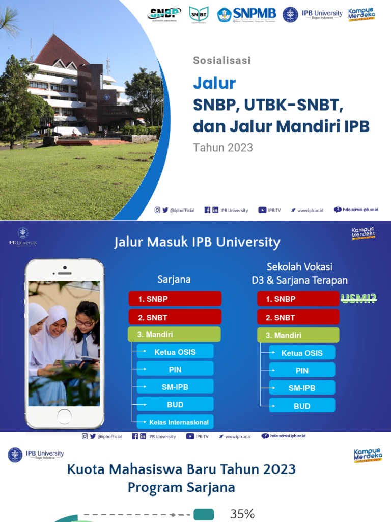 Sosialisasi SNPMB Dan Jalur Mandiri IPB 2023 | PDF