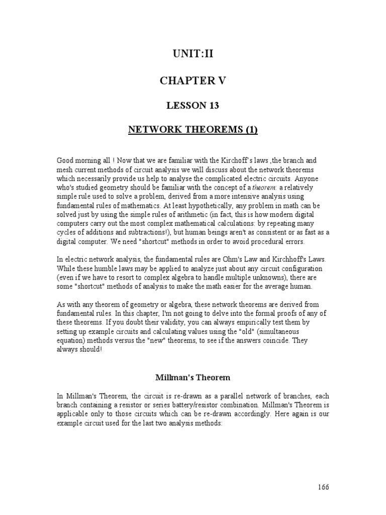 Lesson 13 | PDF | Electrical Network | Voltage