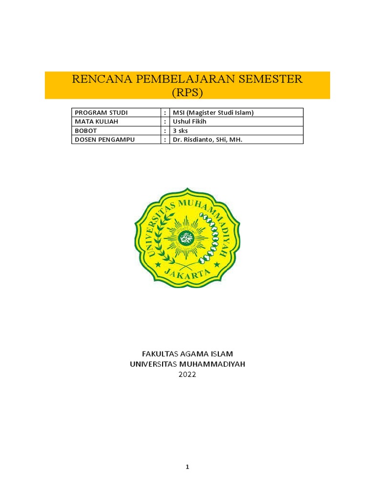 Rps Ushul Fikih Msi | PDF