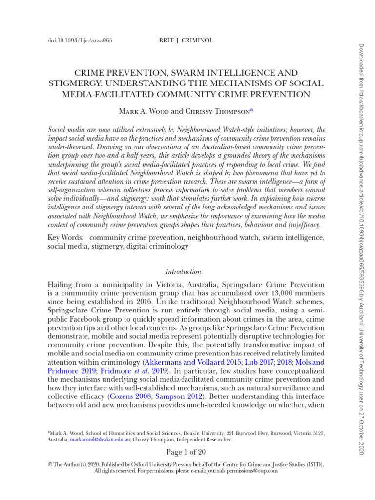 BJC Azaa065 | PDF | Collective Intelligence | Crime Prevention