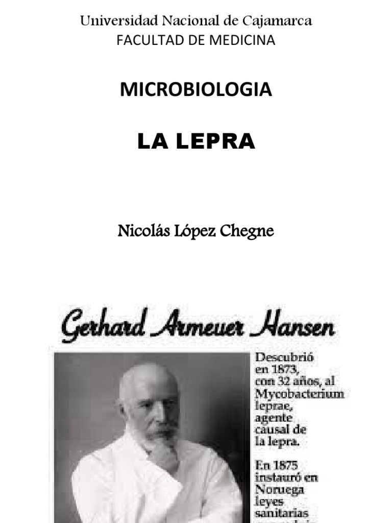 La Lepra: Historia y Diagnóstico Actual | PDF | Lepra | Especialidades ...
