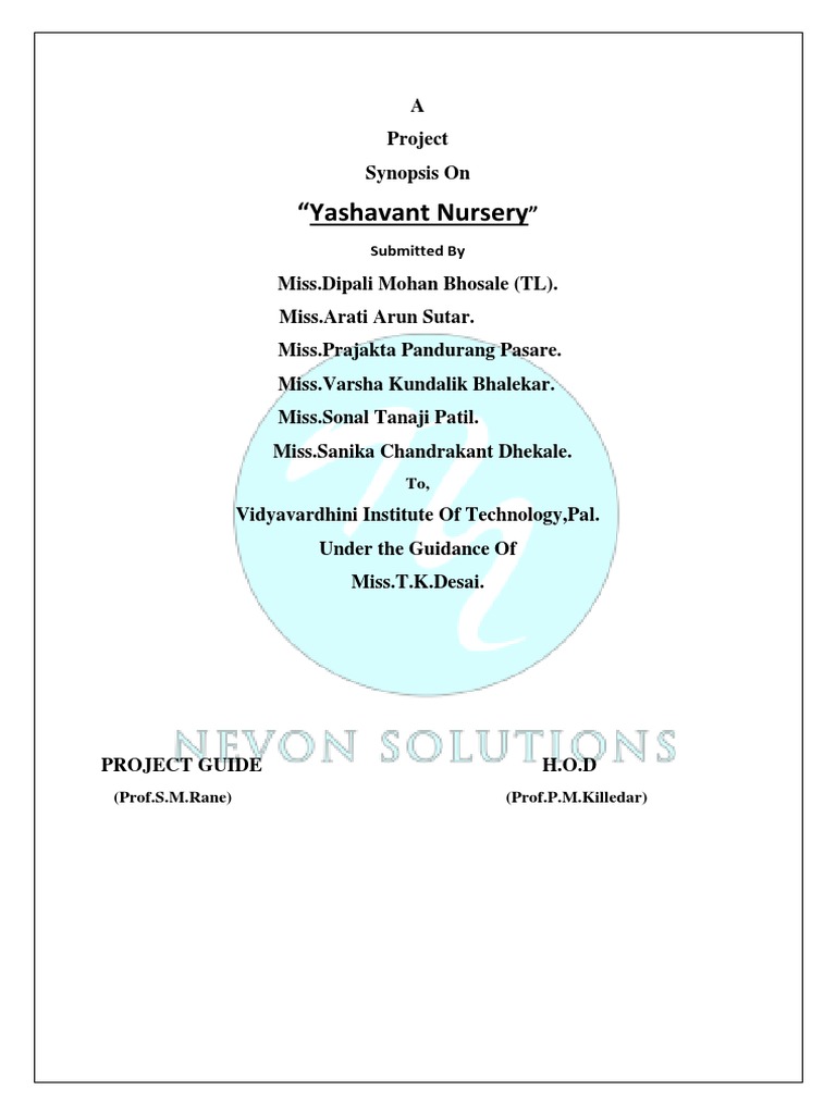 Synopsis of Plant Nursary | PDF | Plant Nursery | Application Software