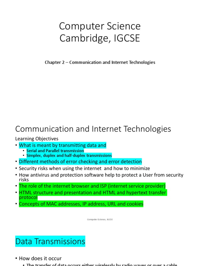 Chapter 2 - Communication and Internet Technologies | PDF | Websites ...