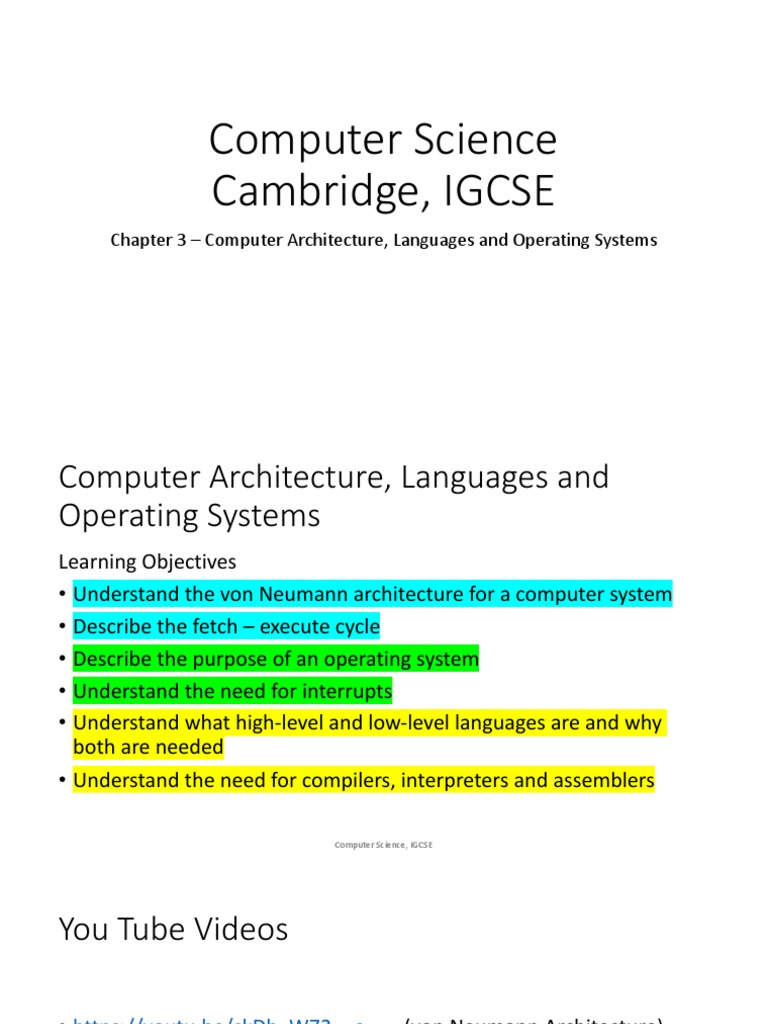 Chapter 3 - Architecture - Languages - Operating - Systems | PDF ...