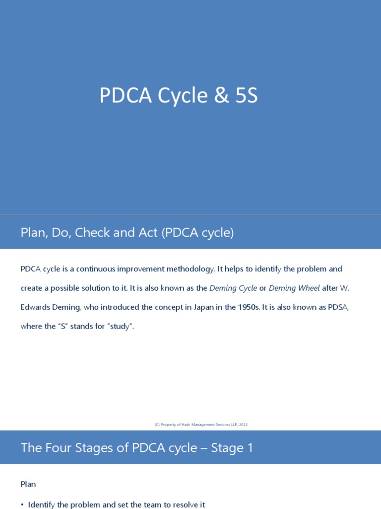 Lean Tools - PDCA Cycle & 5S | PDF | Secondary Sector Of The Economy ...