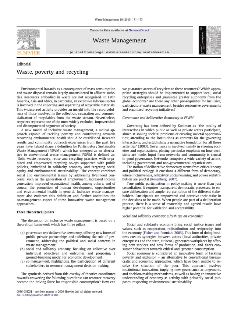 Waste Management: Editorial | PDF | Waste Management | Waste
