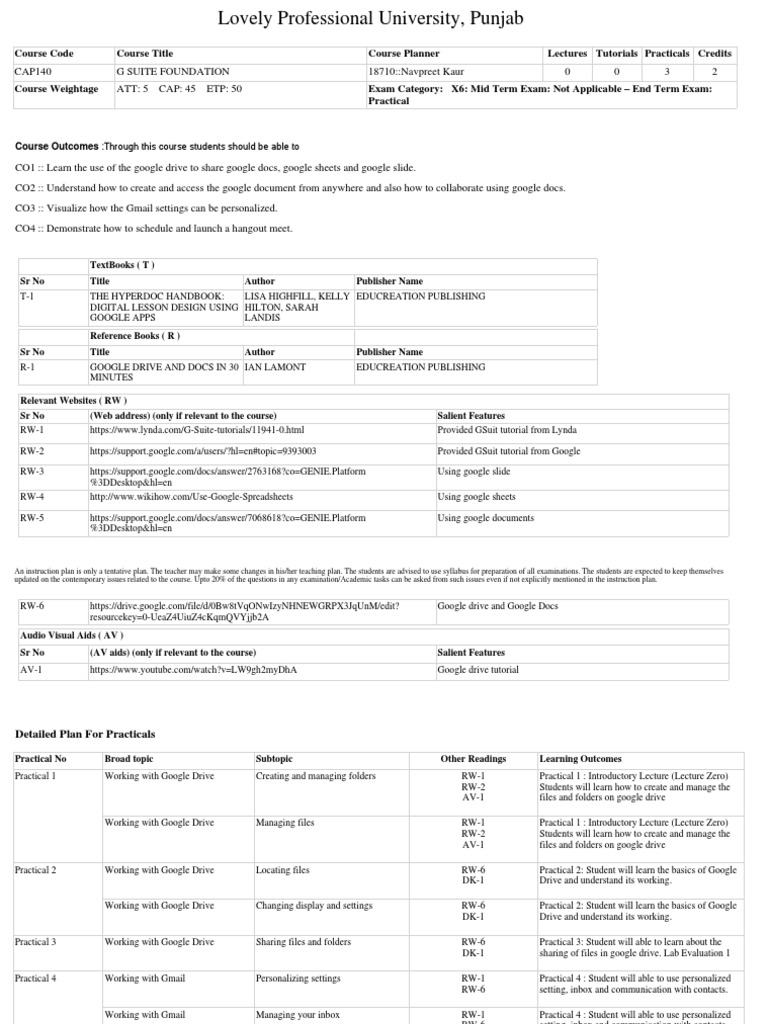Cap140 - G Suite Foundation | PDF | Gmail | Teachers